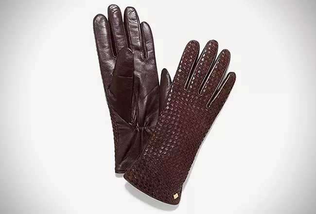 Cole Haan Lambskin Braided Leather Gloves