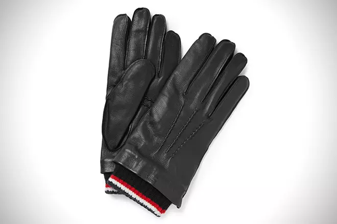 Gants en cuir bordés de cachemire Thom Browne