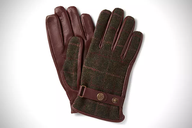 Gants en flanelle et cuir Dents