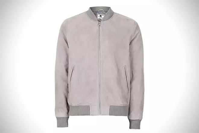 Bomber Topman in camoscio grigio