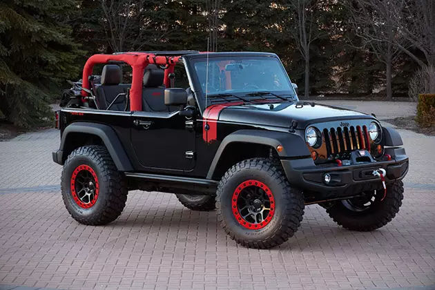 Jeep Wrangler Level Red არის ერთ-ერთი შემუშავებული ექვსი კონცეფციის ავტომობილიდან