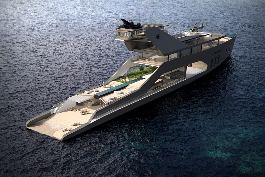 108m Hybrid Mega Yacht ji hêla Hareide Design 5