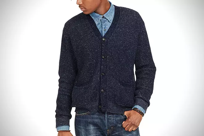 Ralf Lauren Waffle-Trikota Cardigan